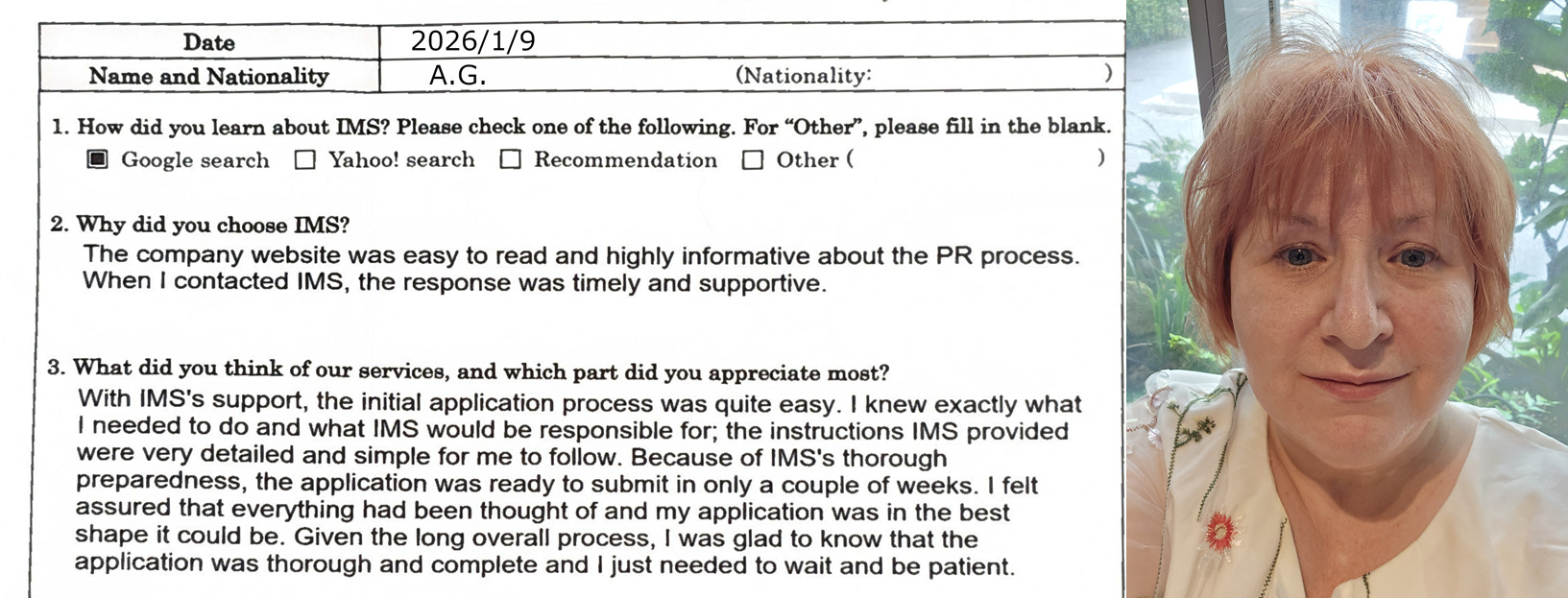 Customer Testimonial: January 9, 2026 (Approved Permanent Resident Visa ...